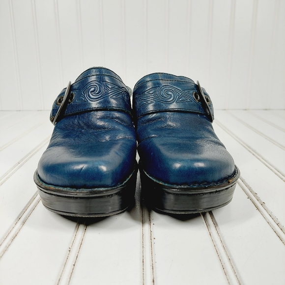 Born | Shoes | Born Blue Leather Comfort Buckle Strap Slip On Wedge ...